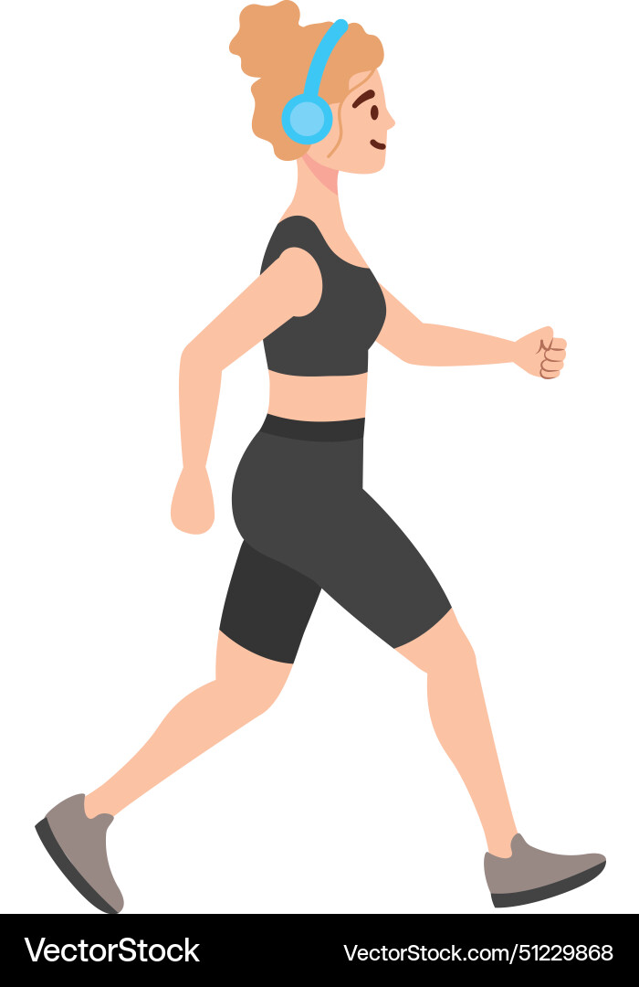Runner woman character Royalty Free Vector Image