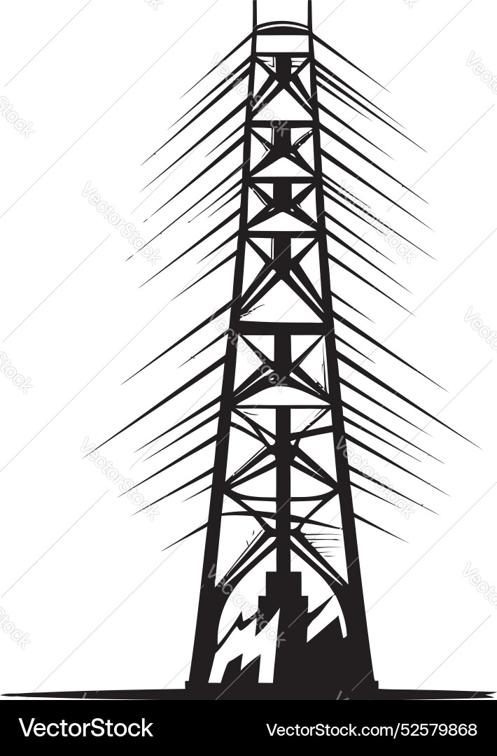 Shockshield emblem for high voltage pole safety Vector Image