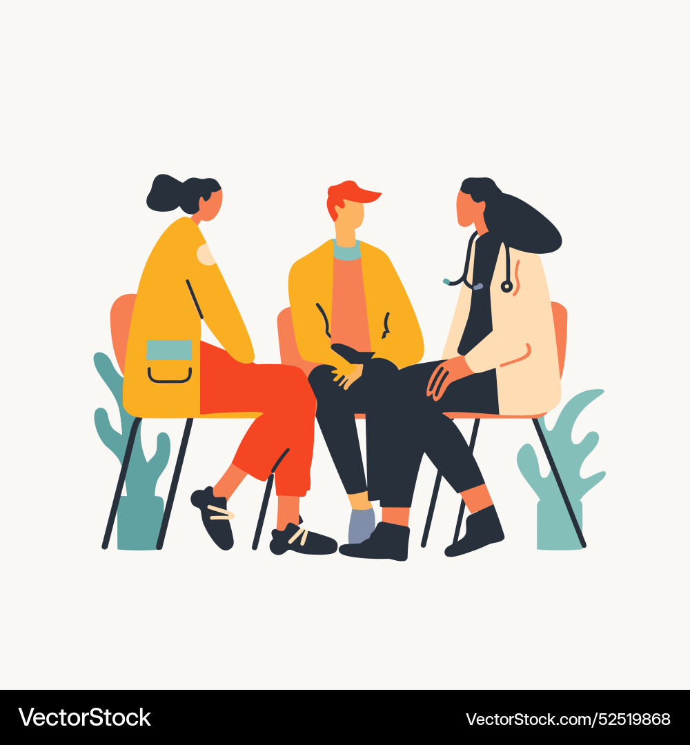 Three individuals diverse ethnicities two women Vector Image