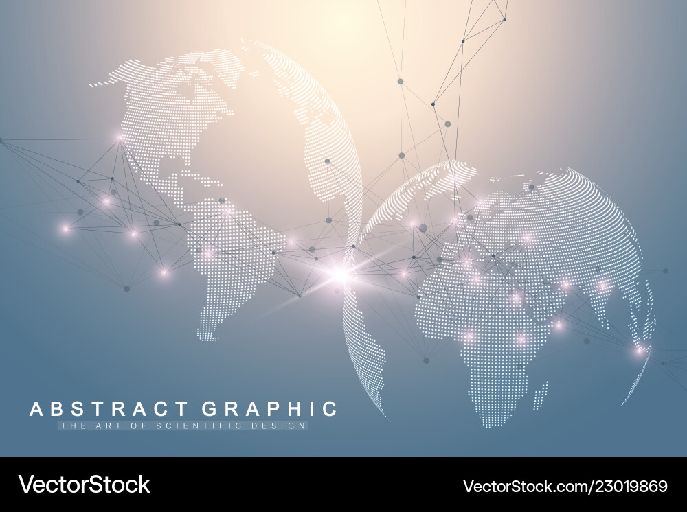 Big data visualization with a world globe Vector Image