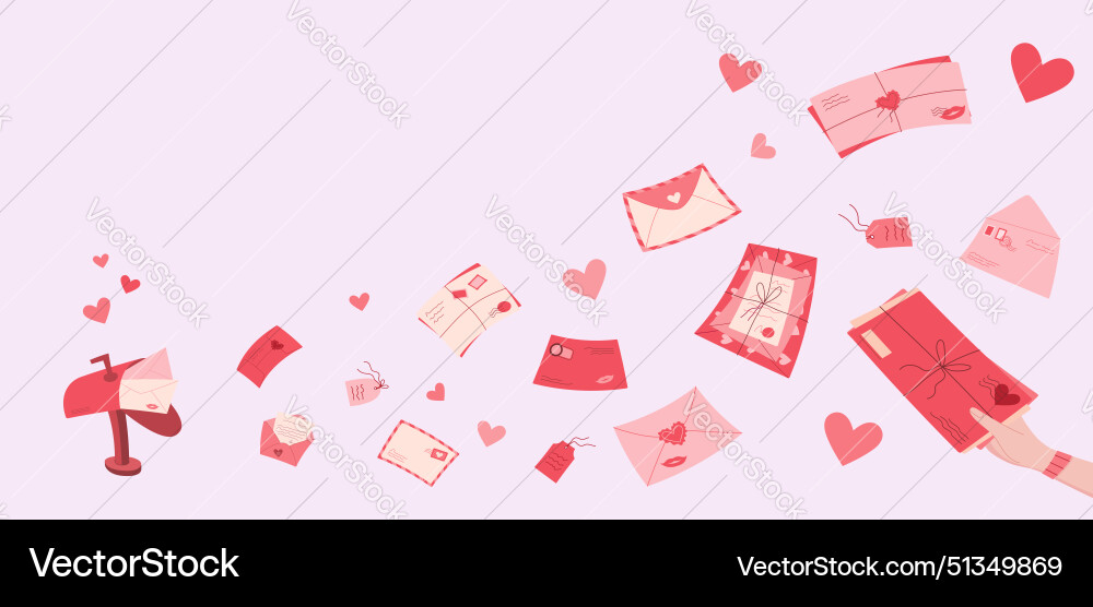 Creative handmade love letter background Vector Image