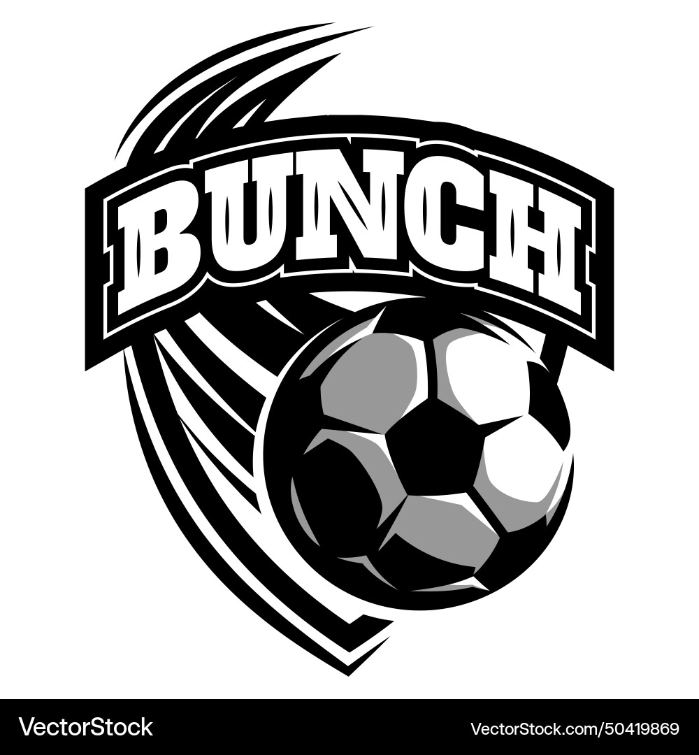 Flying soccer ball monochrome template Royalty Free Vector