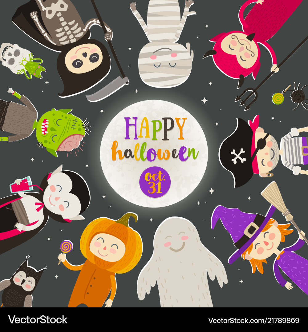 Halloween Cartoon Characters Royalty Free Vector Image