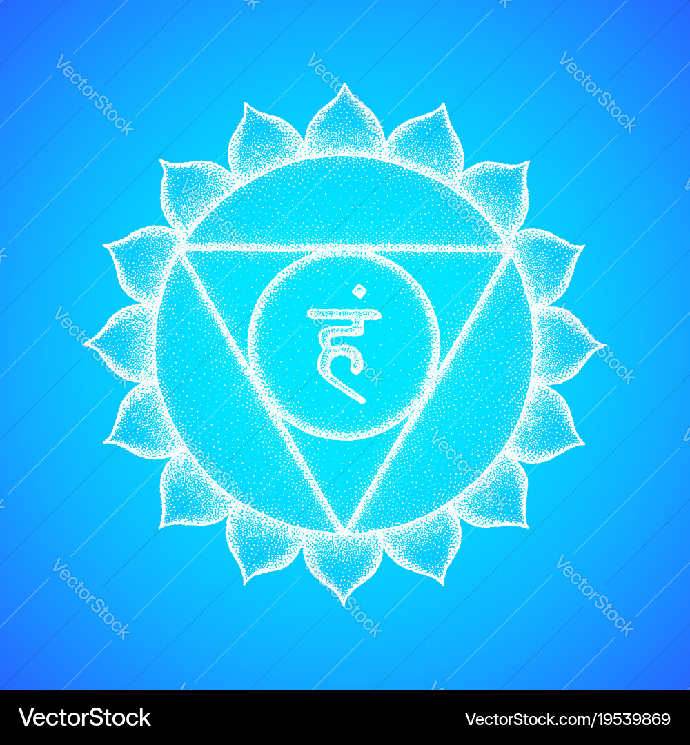 Hand drawn chakra vishuddha Royalty Free Vector Image