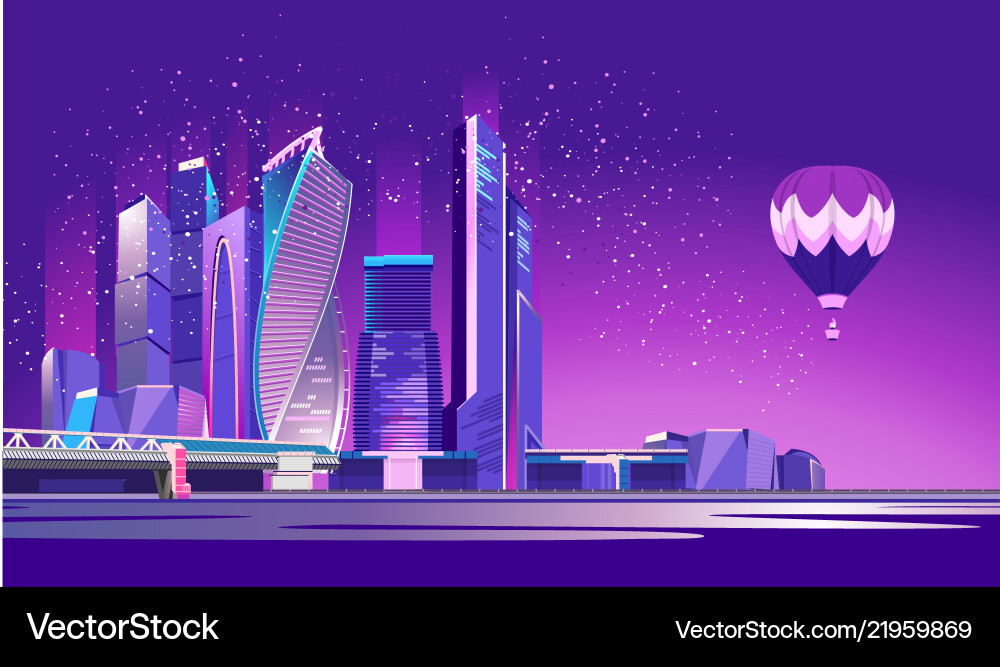 Moscow city neon Royalty Free Vector Image - VectorStock
