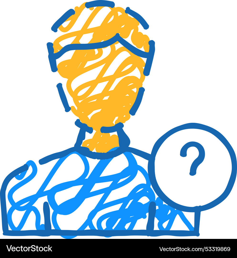 Not verified profile icon doodle Royalty Free Vector Image