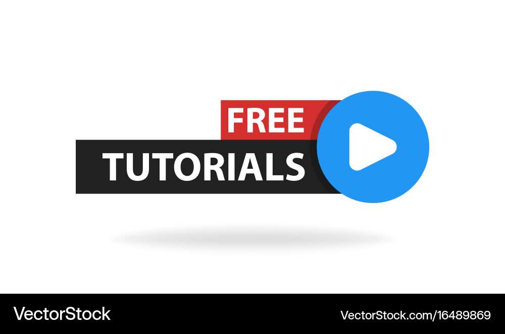 Online video tutorials education button play Vector Image