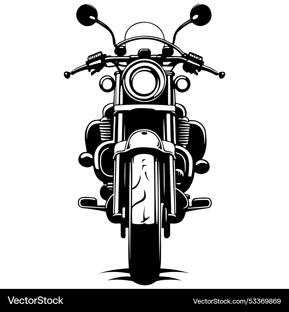 Realistic Motorcycle Line Art Royalty Free Vector Image