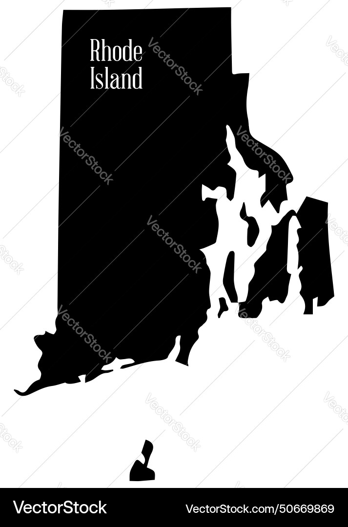 Rhode island state silhouette map Royalty Free Vector Image