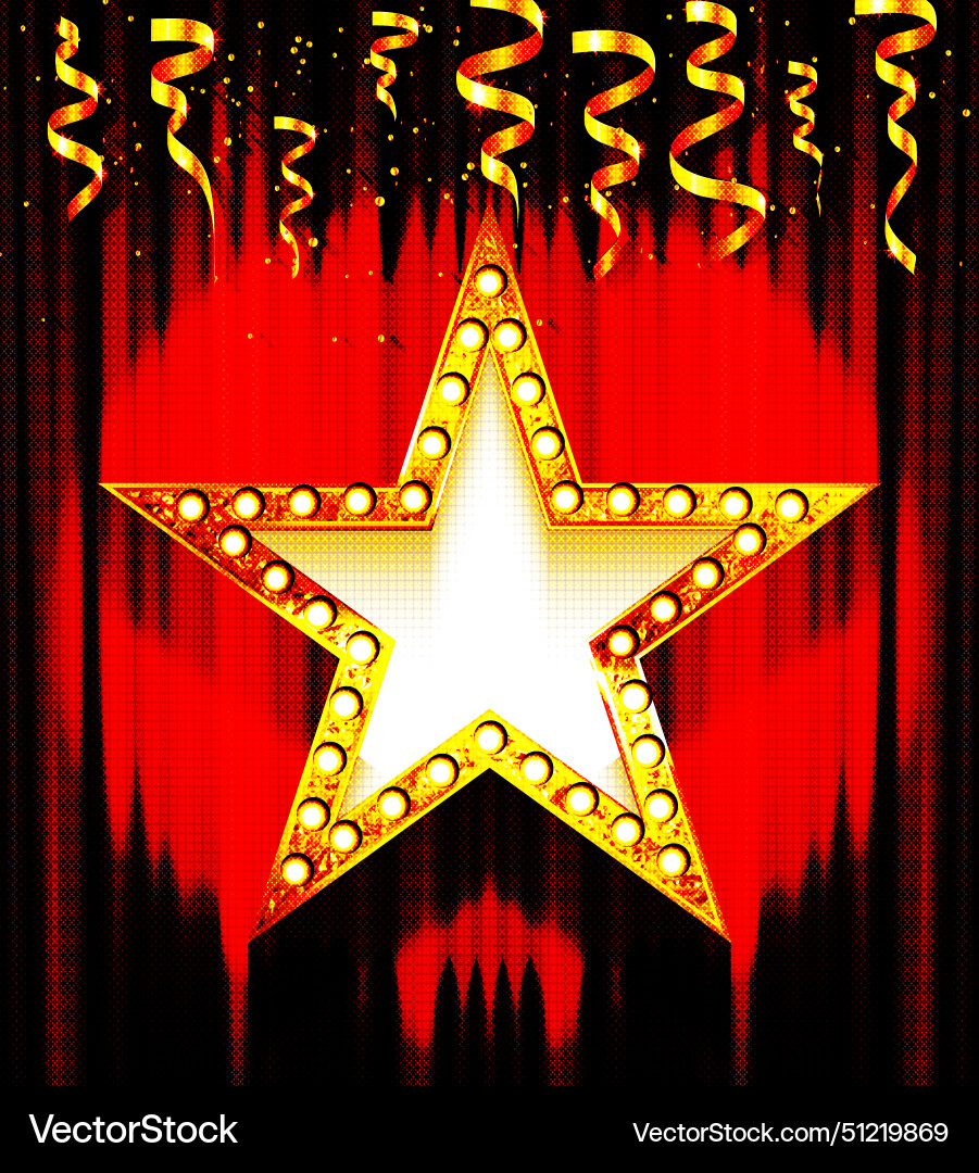 Star retro light banner Royalty Free Vector Image