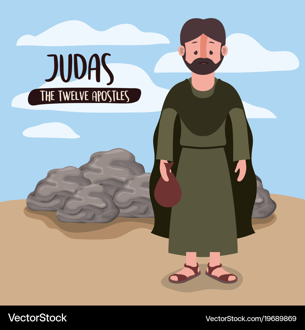 Twelve apostles poster with judas in scene Vector Image