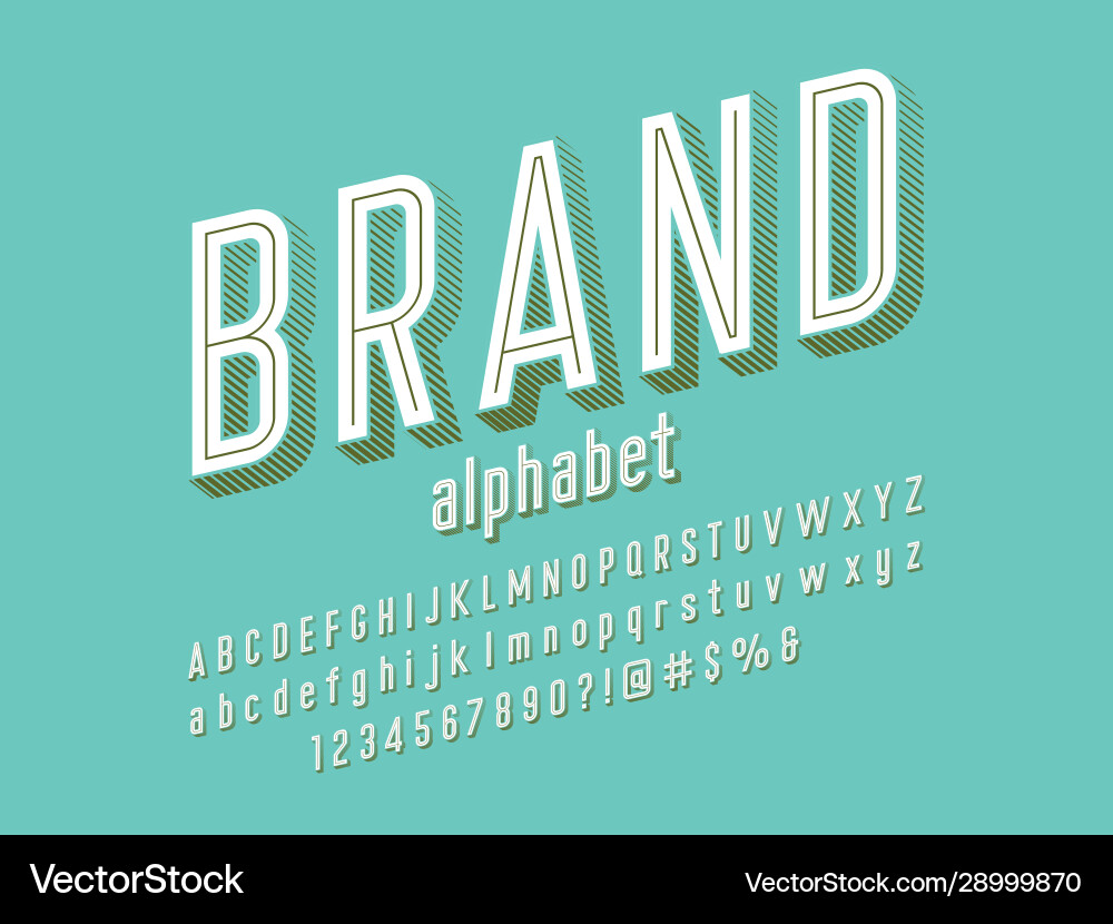 3d bold font Royalty Free Vector Image - VectorStock