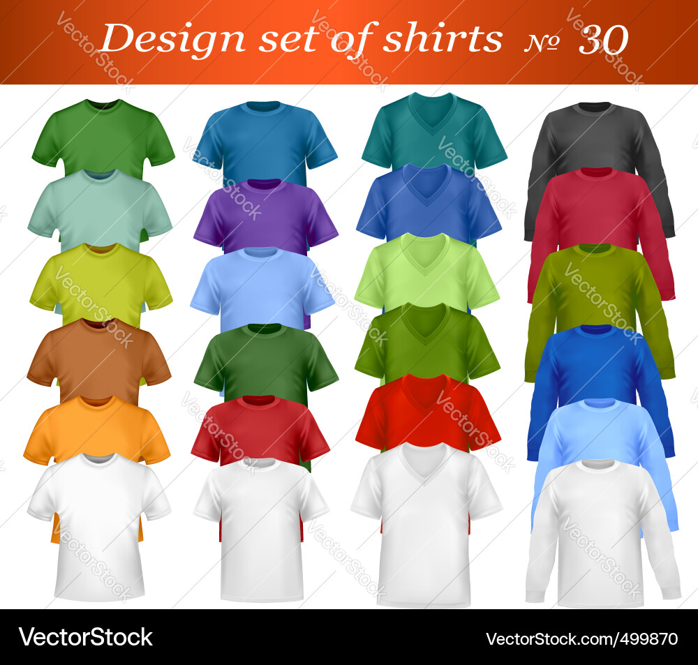 Colorful T-Shirt Template Royalty Free Vector Image