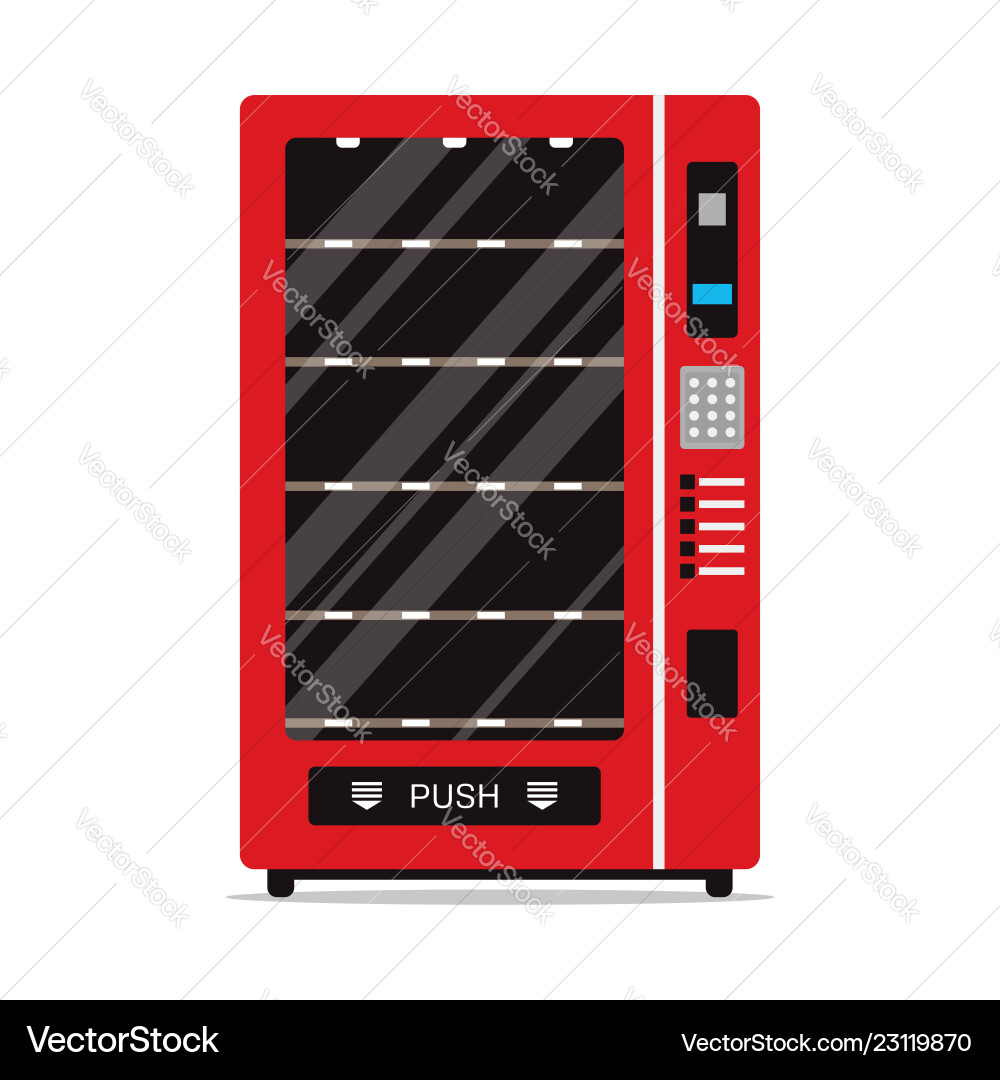 Empty vending machine isolated on white background