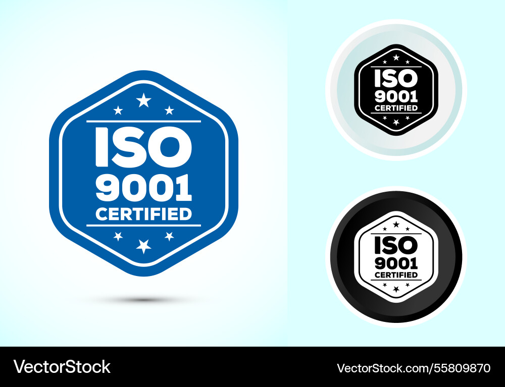 Iso 9001 certified icon design standard quality Vector Image
