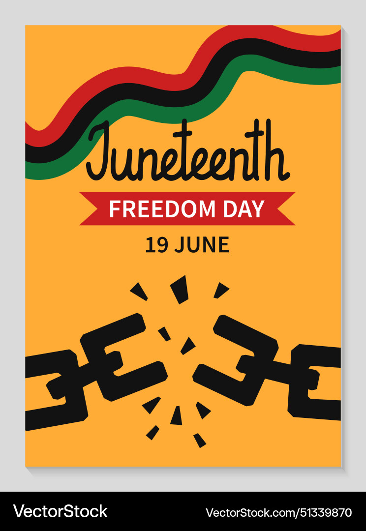 Juneteenth celebration vertical poster template Vector Image
