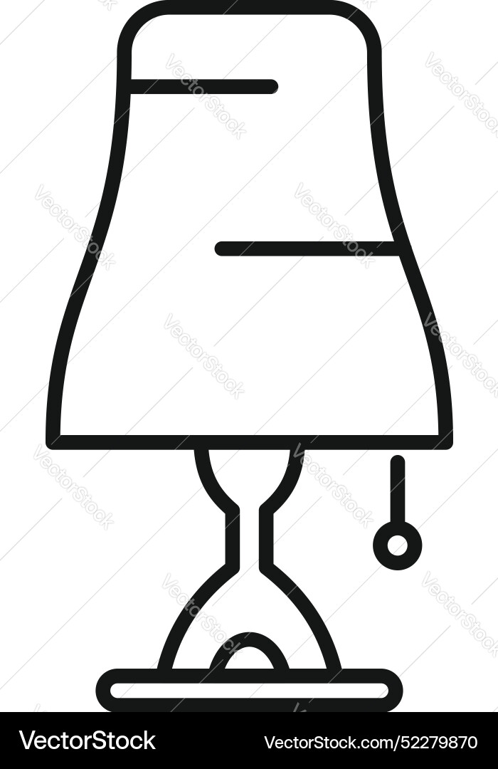 Modern table lamp with stylish base lighting up Vector Image