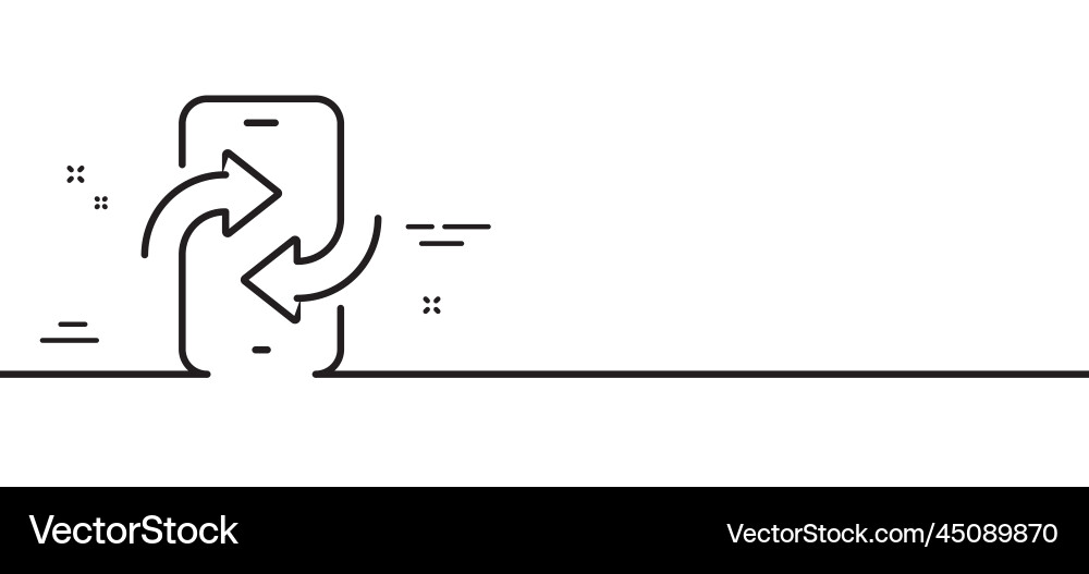 Phone transfer line icon smartphone app sign Vector Image
