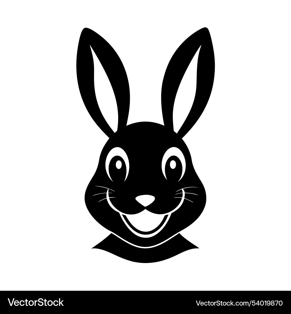 Rabbit head silhouette art Royalty Free Vector Image