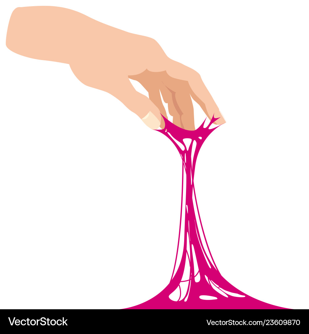 Sticky slime reaching for stuck by the hand Vector Image