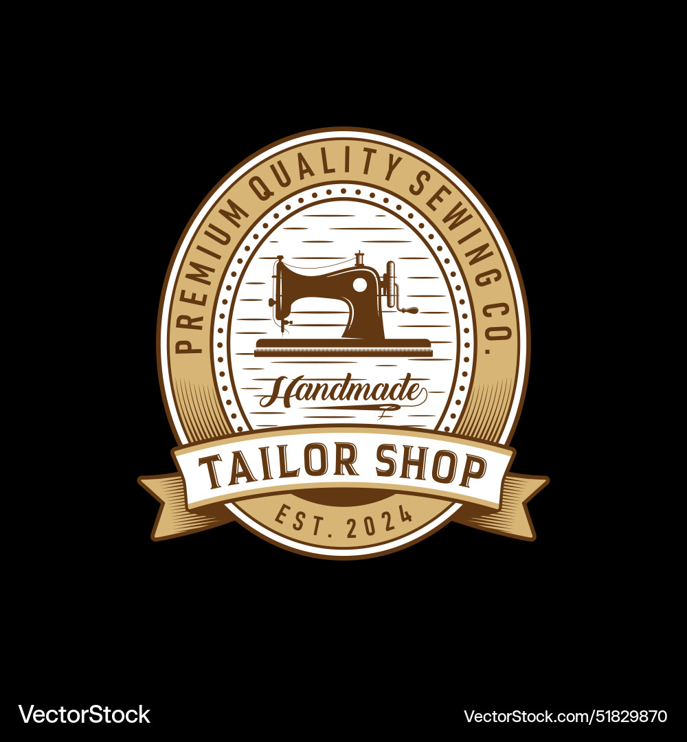 Tailor shop logo template tailoring concept Vector Image