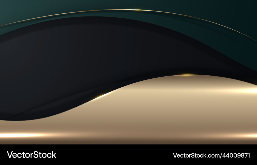 Abstract 3d luxury green color wave lines Vector Image