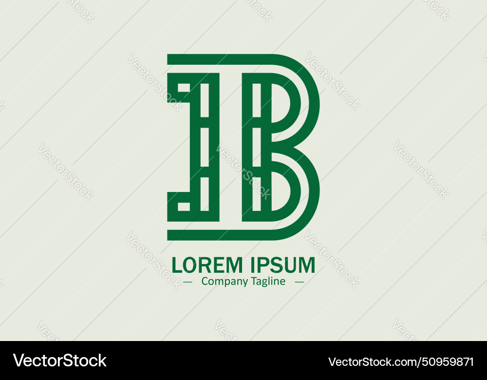 Alphabet letter logo icon b or minimal Royalty Free Vector