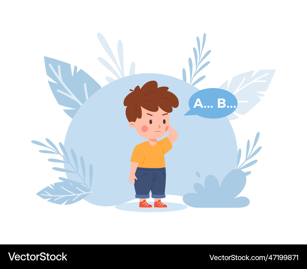 Autistic child with speech delay cartoon flat Vector Image