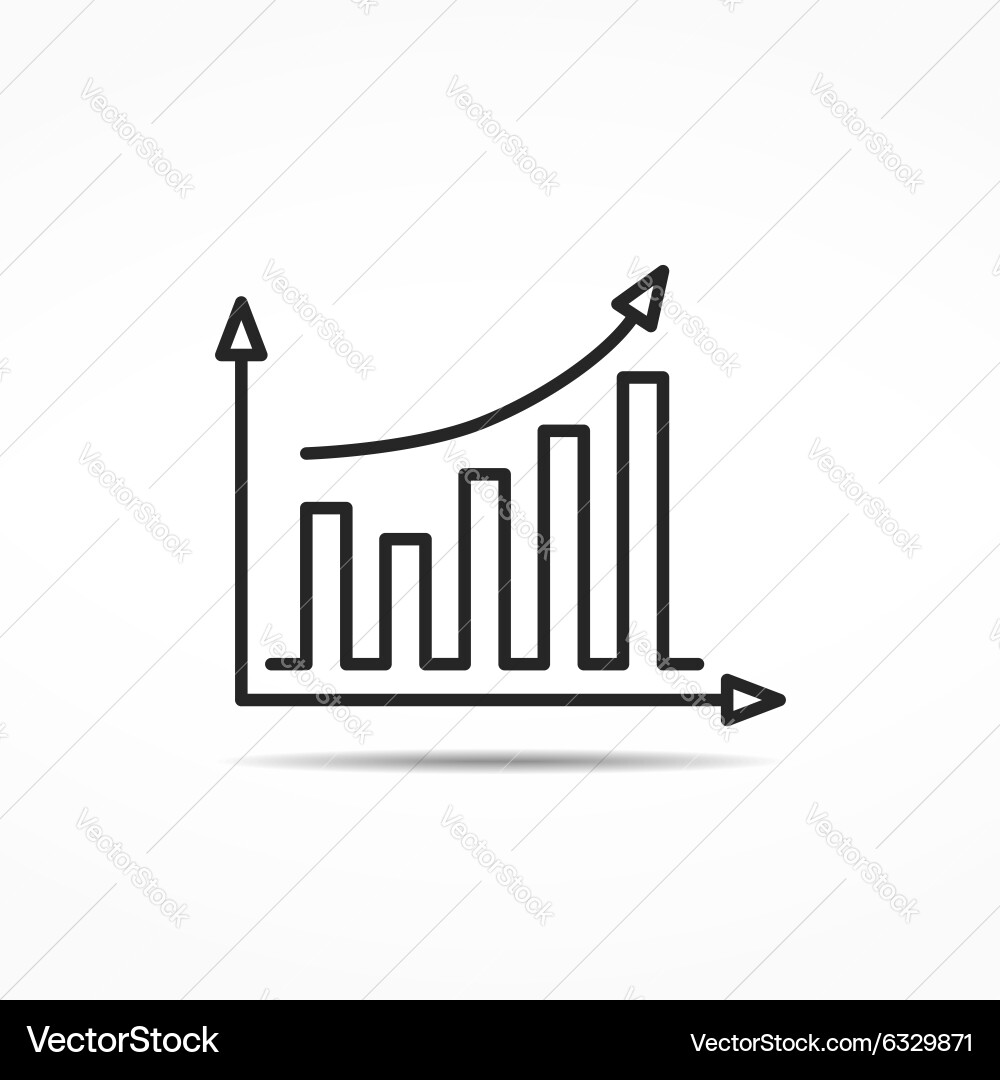 Bar graph line icon Royalty Free Vector Image - VectorStock