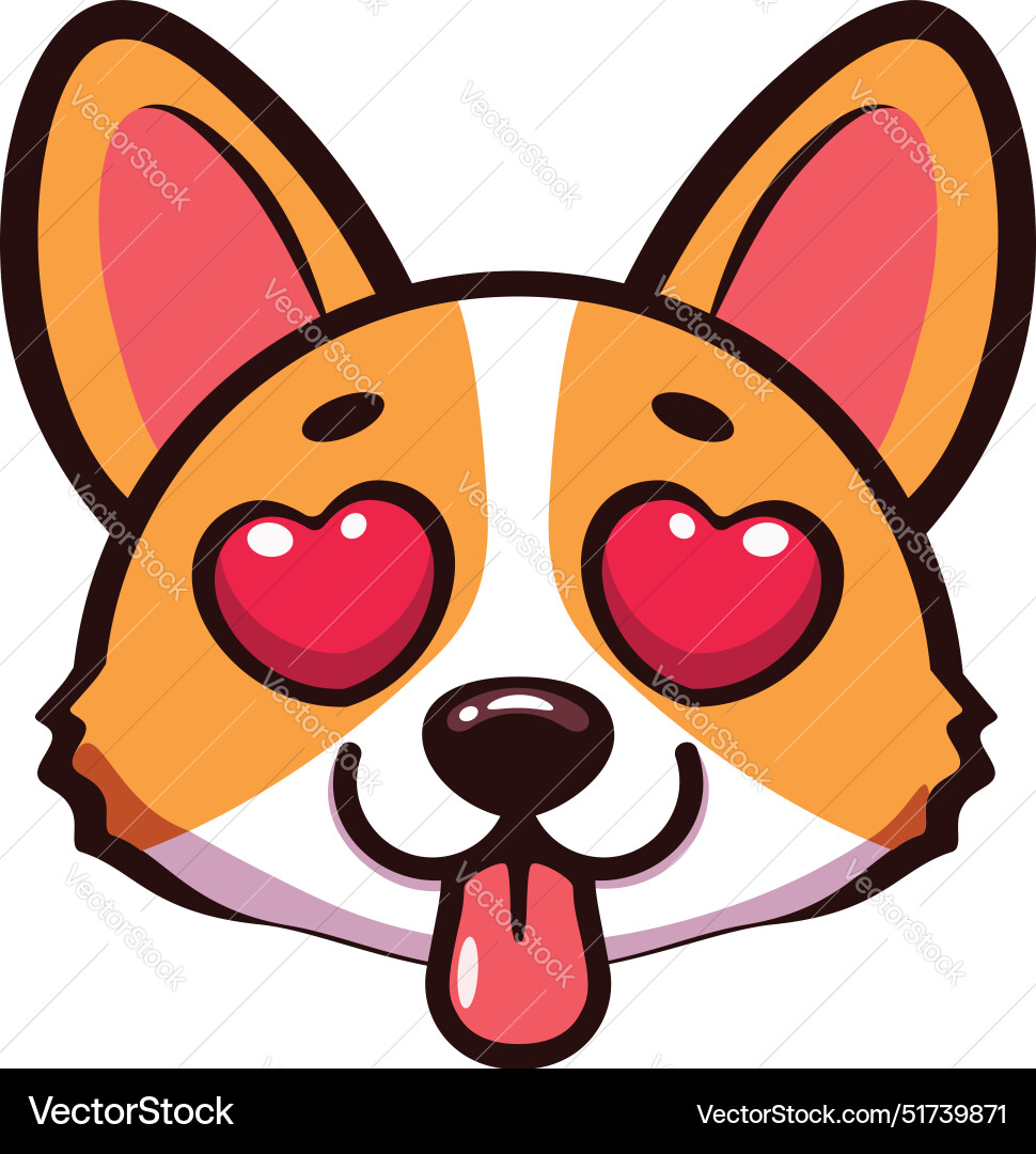 Cartoon corgi head Royalty Free Vector Image - VectorStock