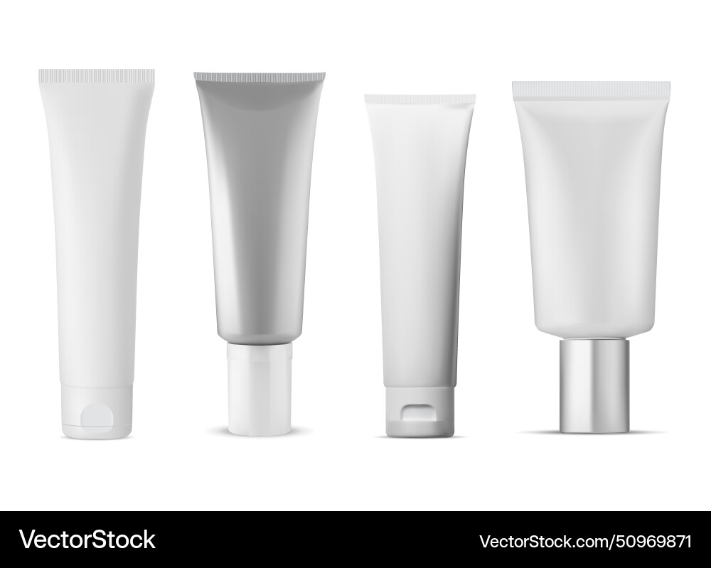 Cosmetic cream tube package template isolated Vector Image
