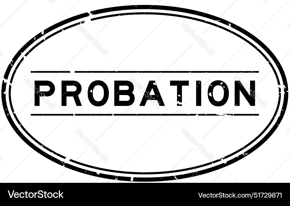 Grunge black probation word oval rubber seal Vector Image