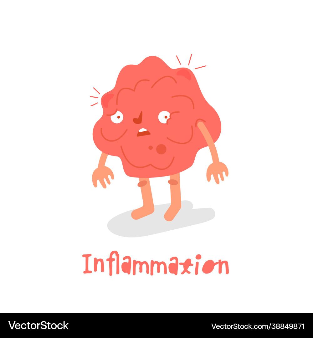 Inflammation redness cartoon character in trendy Vector Image