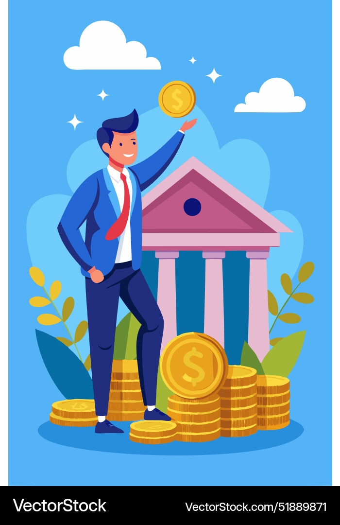 Investment banking wealth growth Royalty Free Vector Image