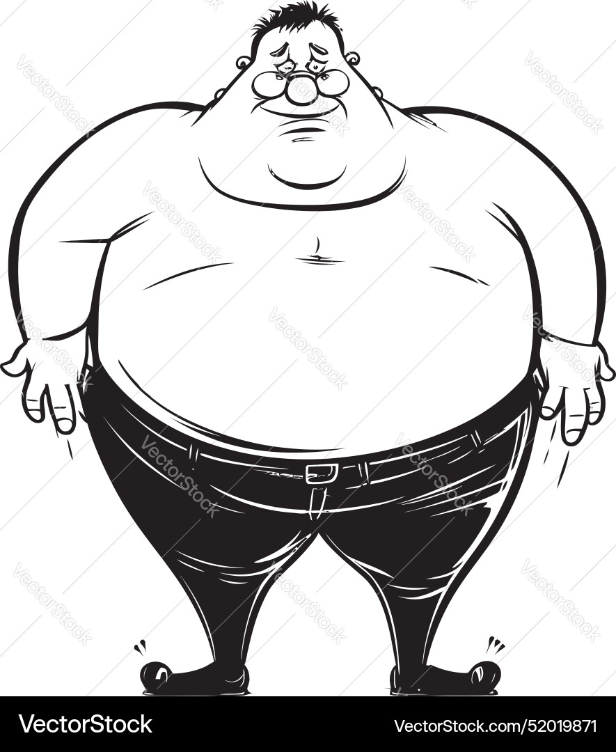 Portly portrait graphic design icon hefty Vector Image