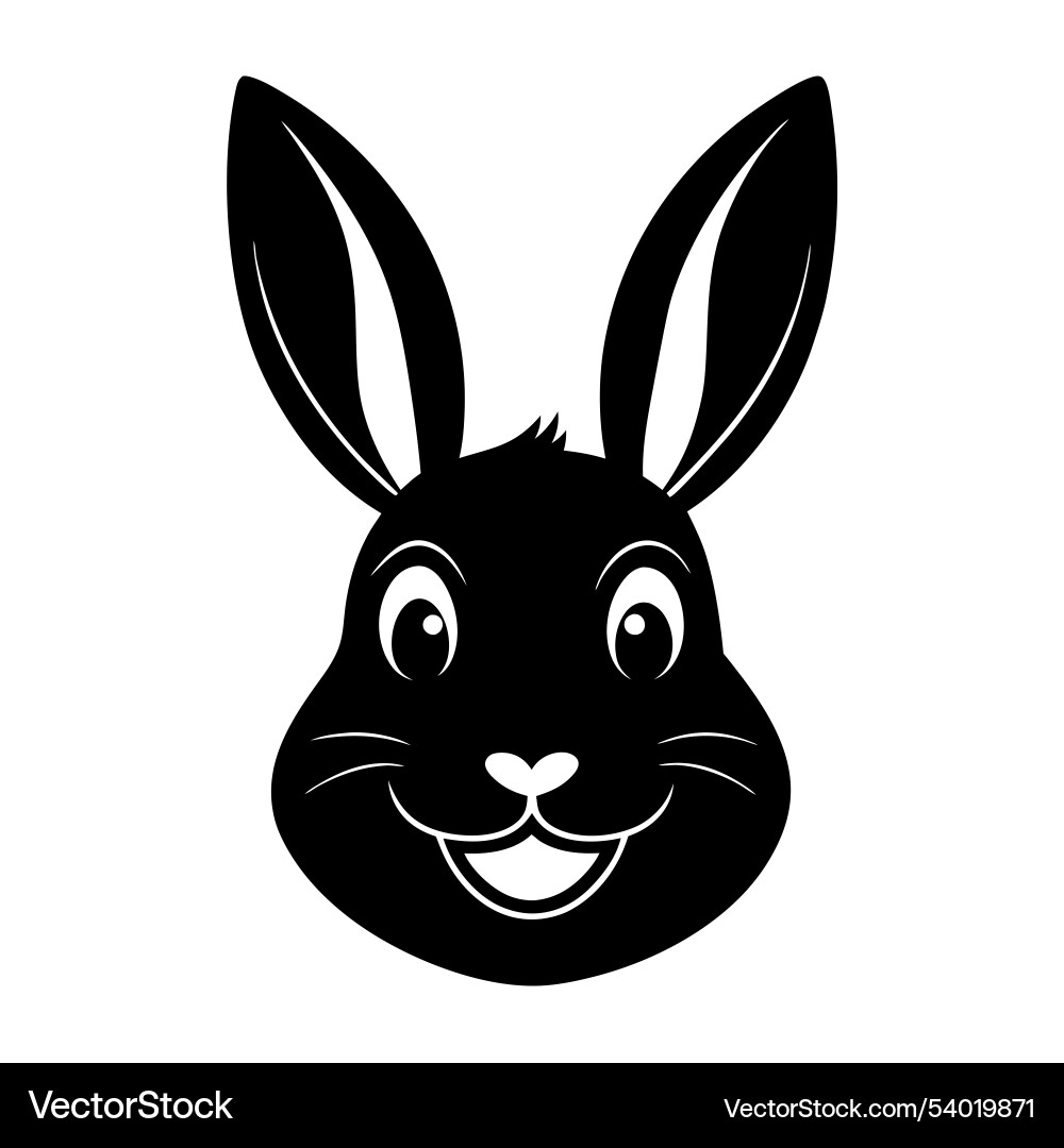 Rabbit head silhouette art Royalty Free Vector Image