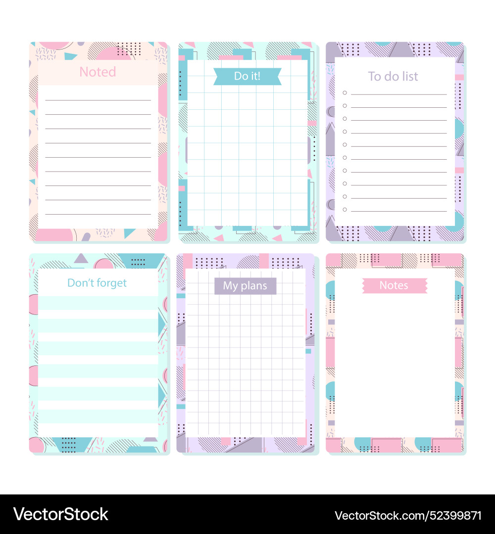 Scrapbook notes cards Royalty Free Vector Image