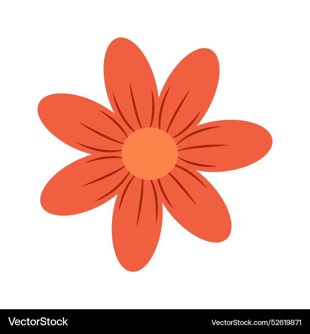 Simple red flower head Royalty Free Vector Image