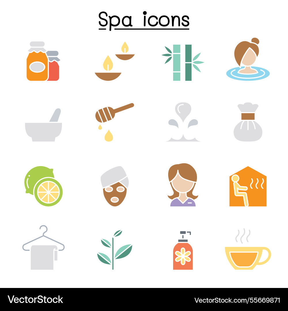 Spa and alternative therapy icon set in flat Vector Image