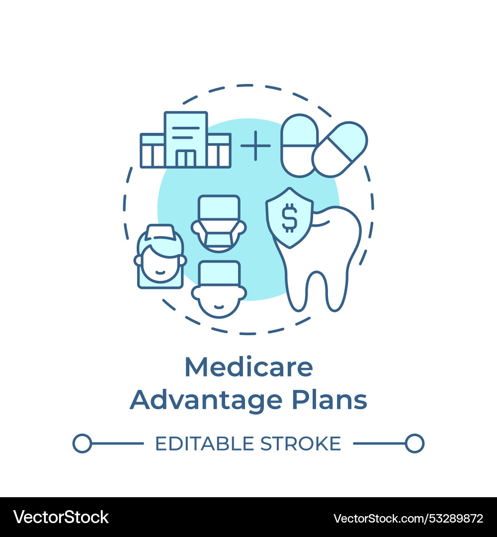 Advantage health plans soft blue concept icon Vector Image