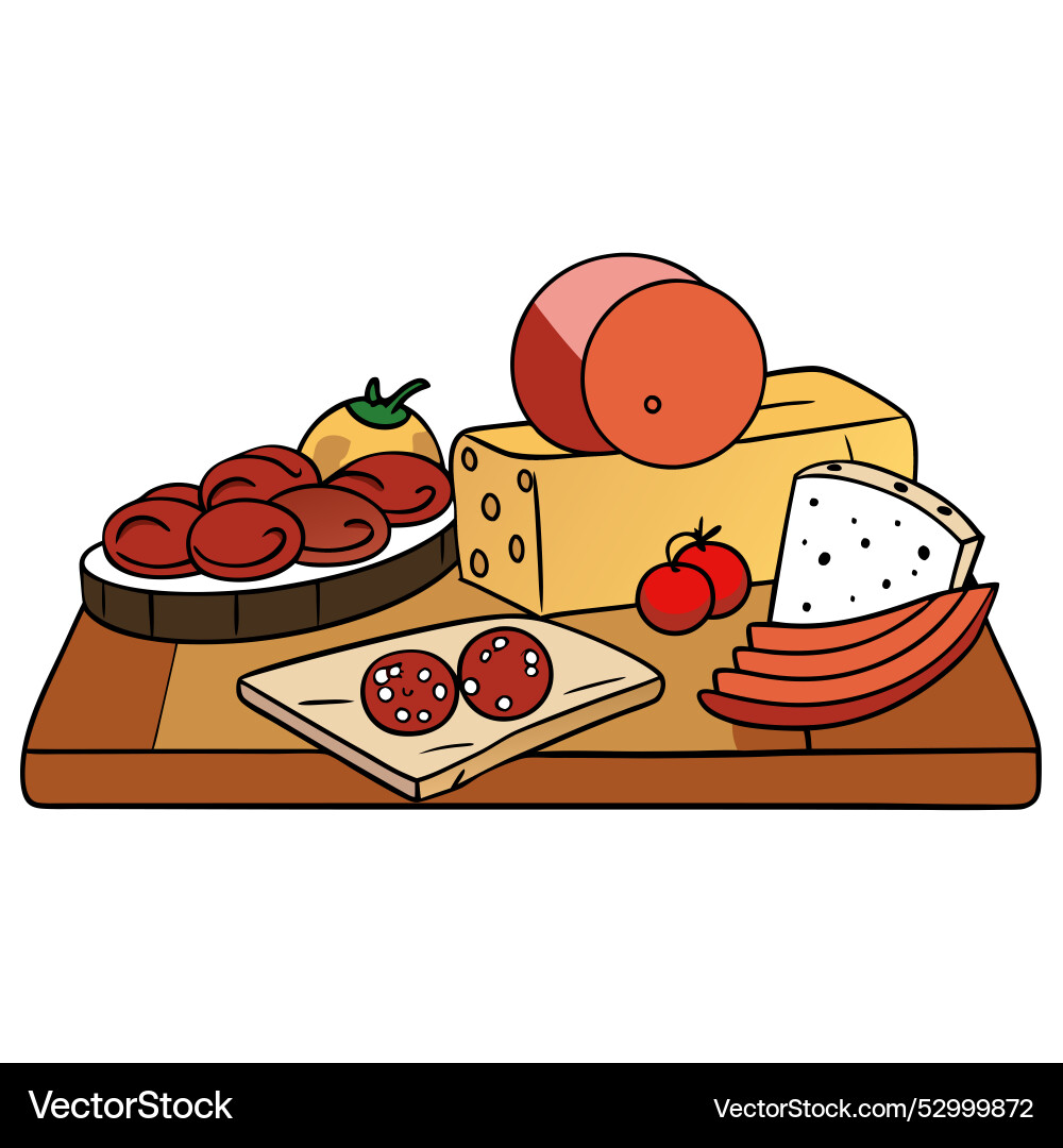 Assortment of cold cuts meat platter Royalty Free Vector