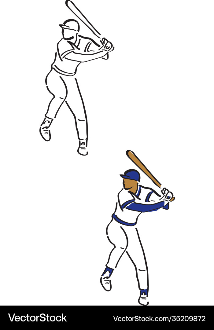 Baseball batter Royalty Free Vector Image - VectorStock
