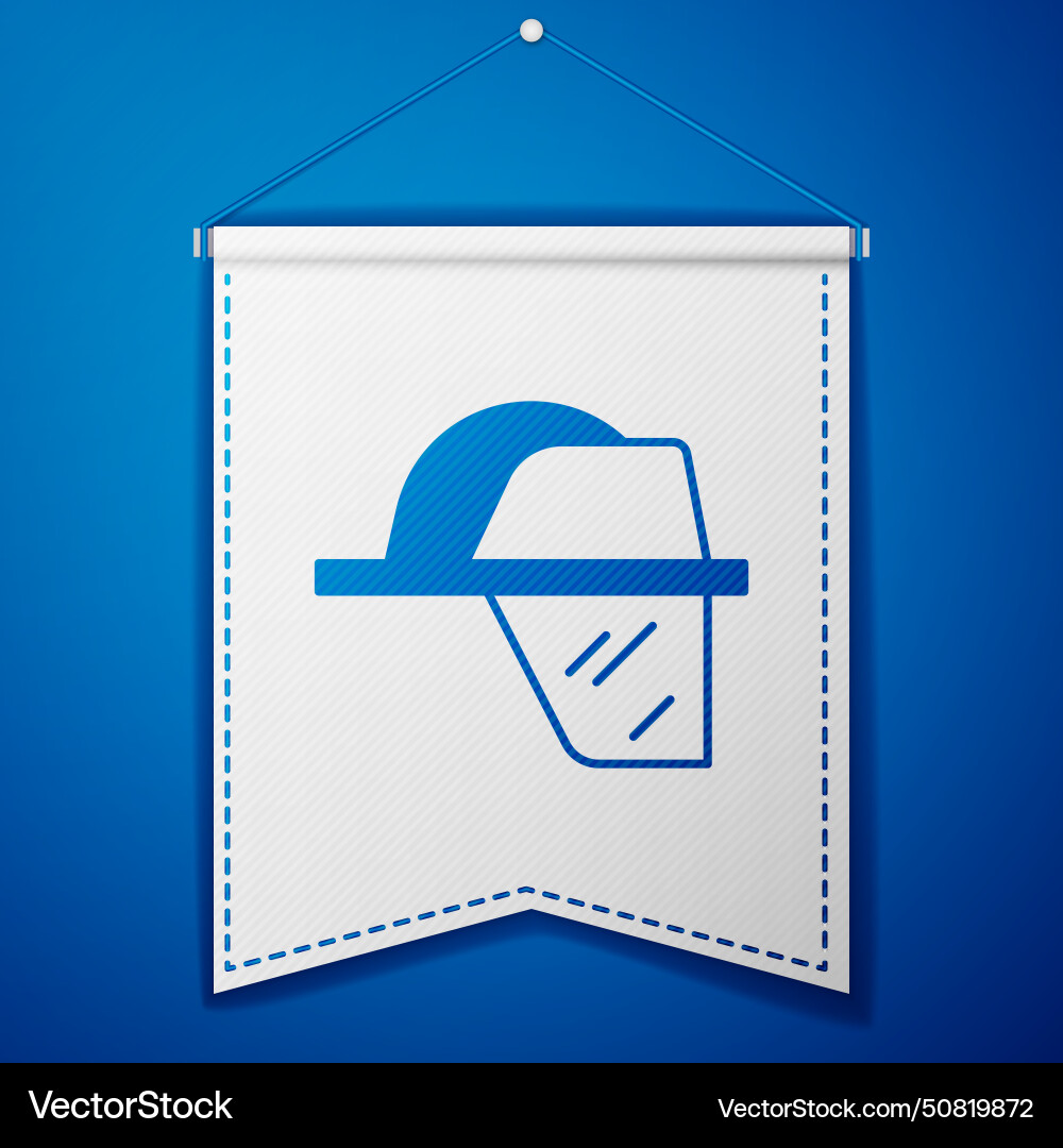 Blue firefighter helmet or fireman hat icon Vector Image