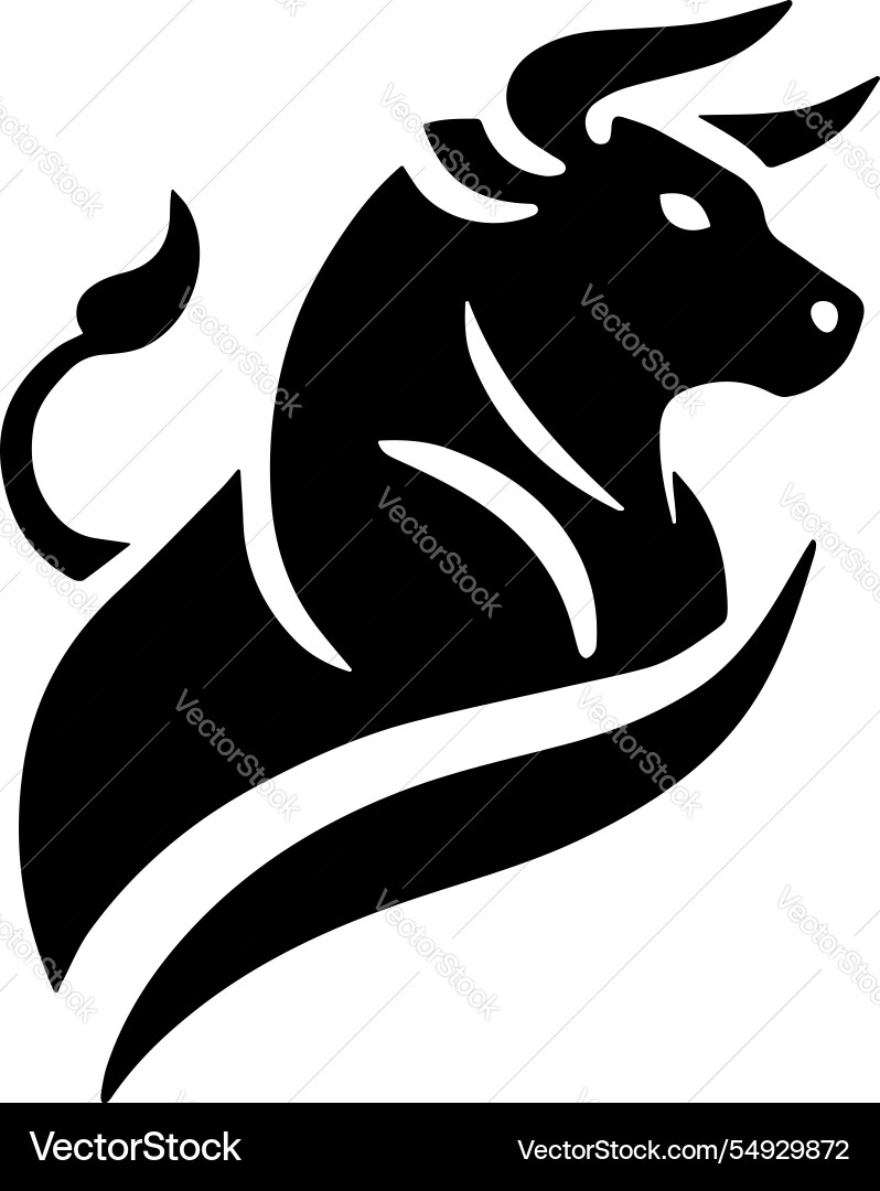 Bull Silhouette - Taurus Logo Royalty Free Vector Image