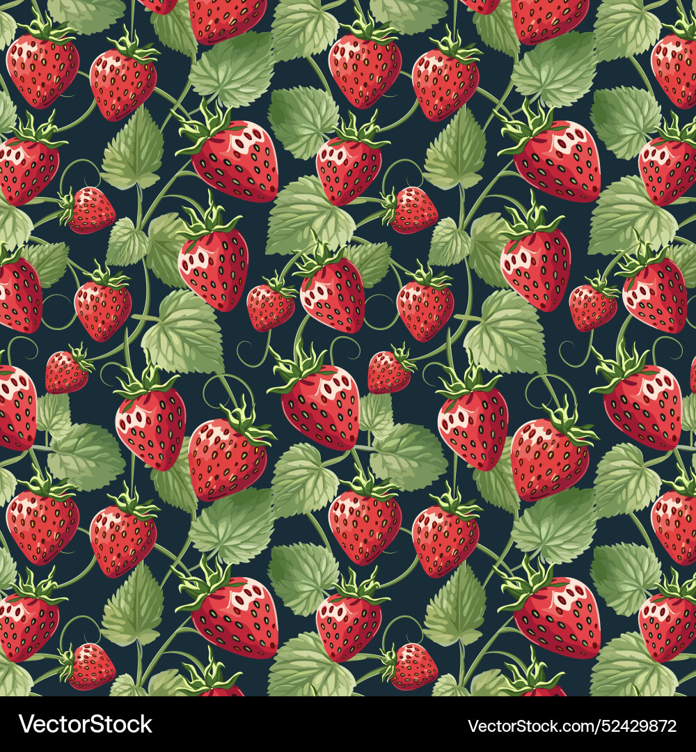 Colored background with ripe strawberries Vector Image