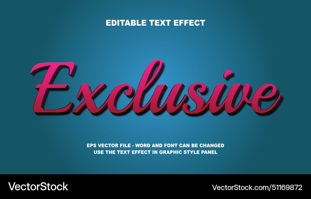 Editable text effect exclusive 3d template Vector Image