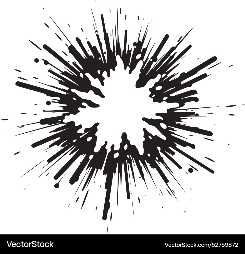 Explosion - black and white Royalty Free Vector Image