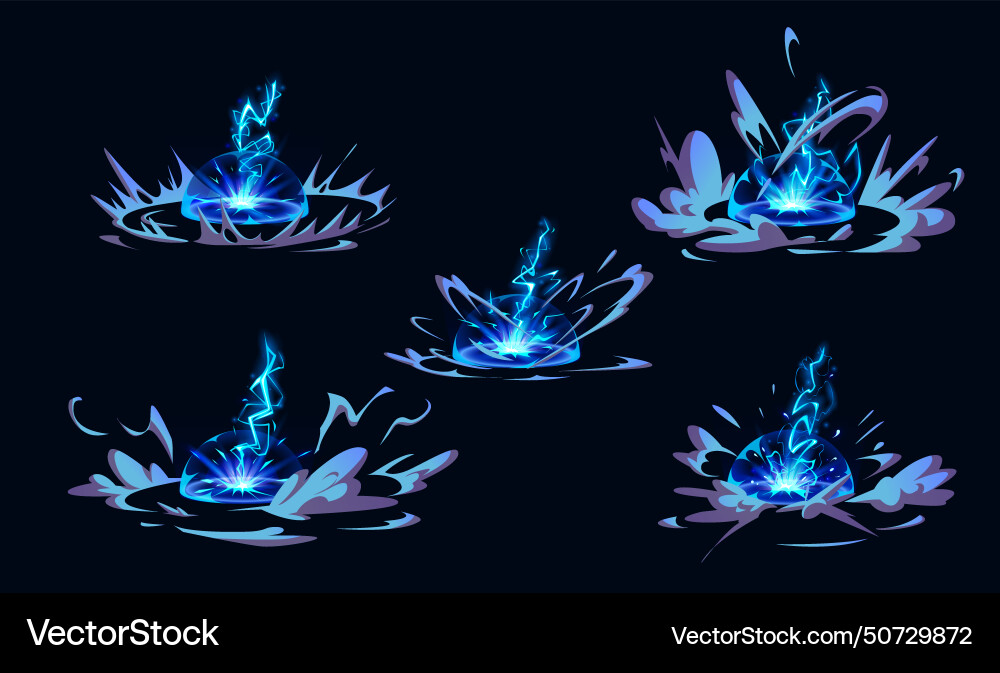 Lightning hit ground or floor with burst effect Vector Image