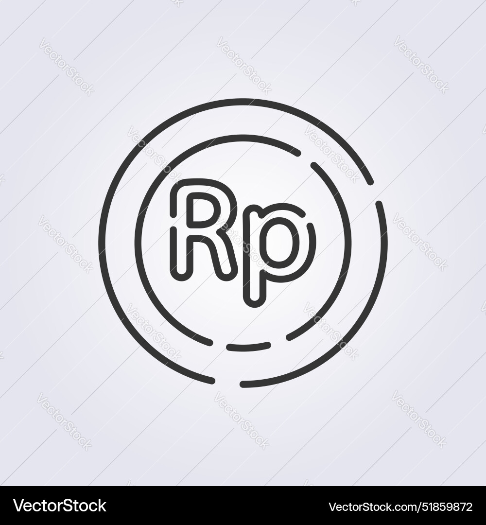 Line art rupiah icon design Royalty Free Vector Image
