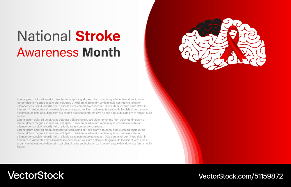 National stroke awareness month design Royalty Free Vector